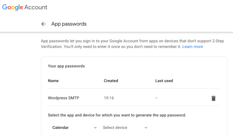 How to set up App Passwords in Gmail